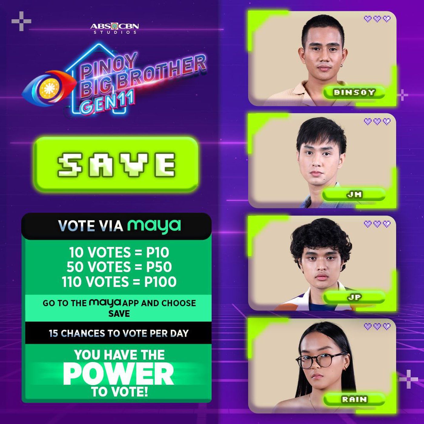 PBB Gen11's Binsoy, JM, JP, and Rain are nominees for this week | ABS ...