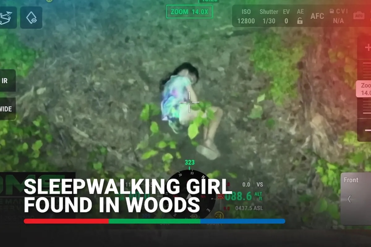 Drone footage shows dramatic rescue of child missing in woods | ABS-CBN News
