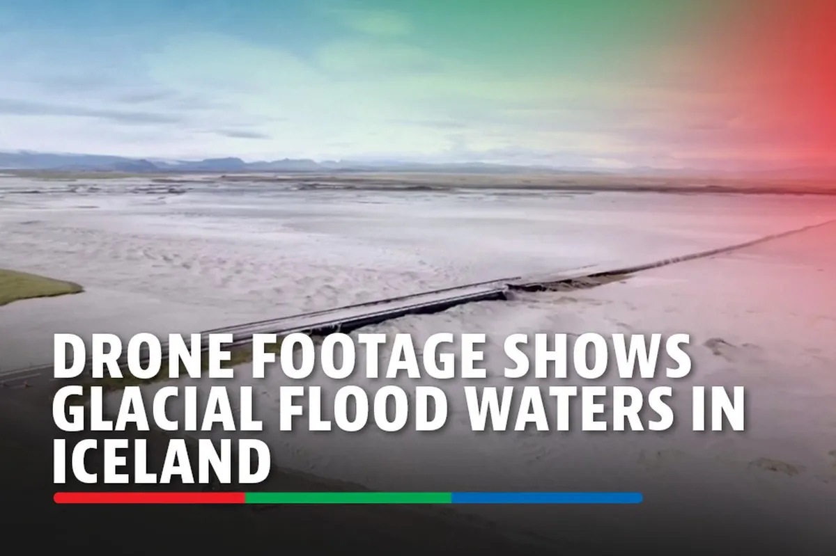 Drone footage shows glacial flood waters in Iceland | ABS-CBN News