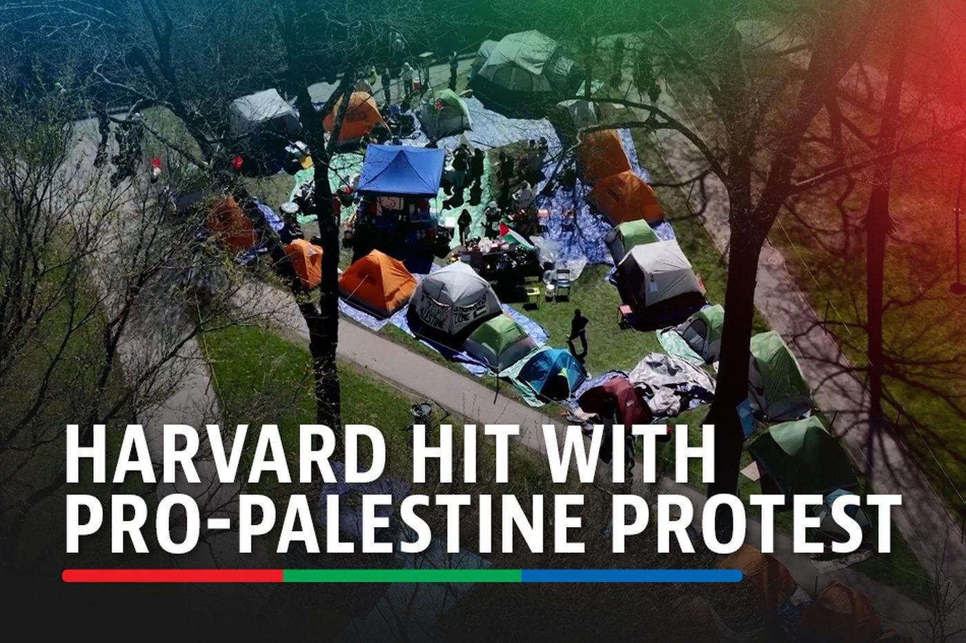 Drone video shows pro-Palestinian camp protest at Harvard | ABS-CBN News
