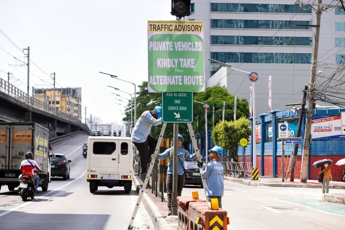 DPWH begins prep works for partial closure of EDSA-Kamuning flyover ...