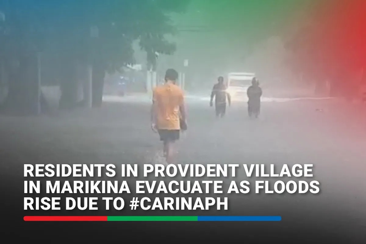 Marikina residents evacuate as floods rise due to Typhoon Carina | ABS ...