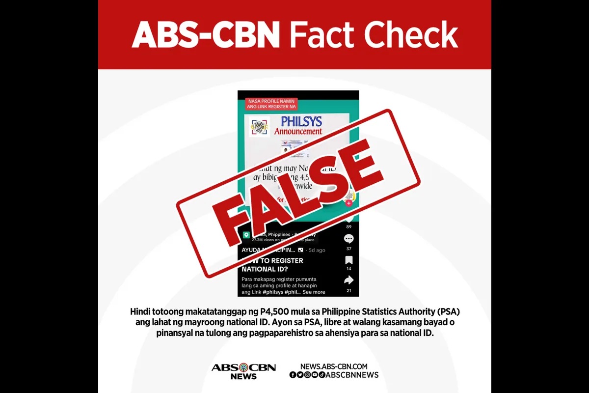 FACT CHECK: Walang matatanggap na pera ang mga national ID holder | ABS ...