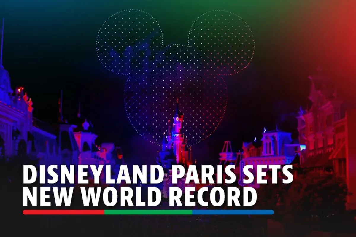 Mickey Mouse drones illuminate Paris sky, setting world record | ABS ...