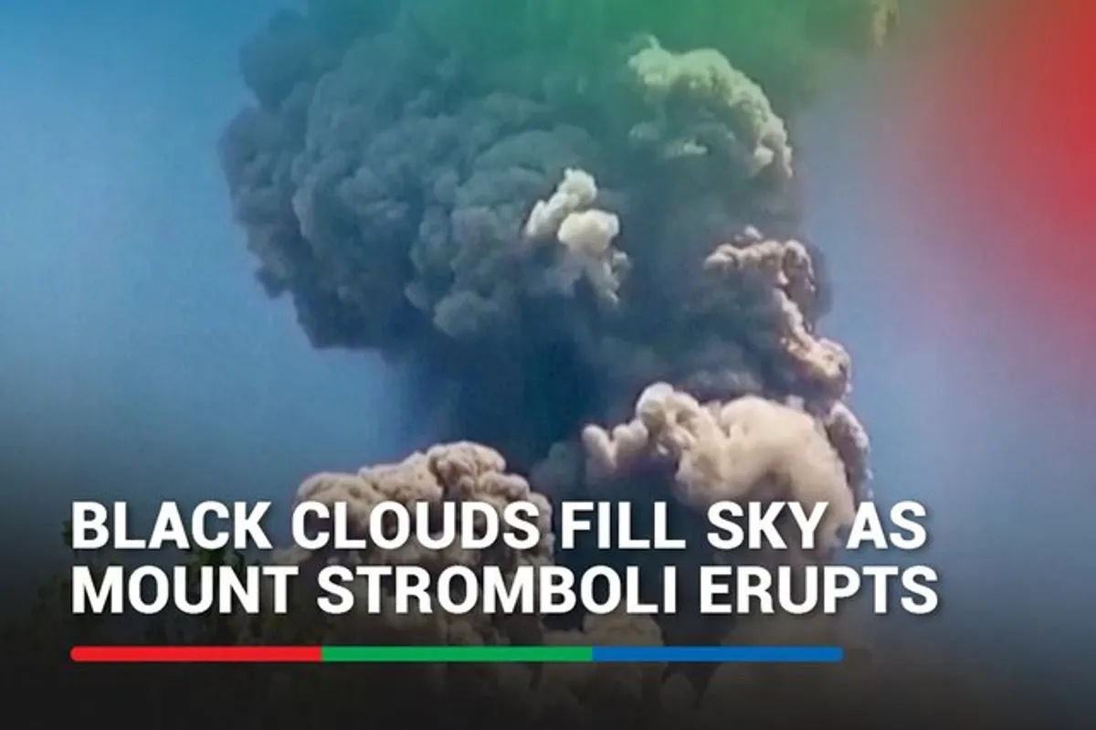 Black clouds fill sky as Mount Stromboli volcano erupts | ABS-CBN News