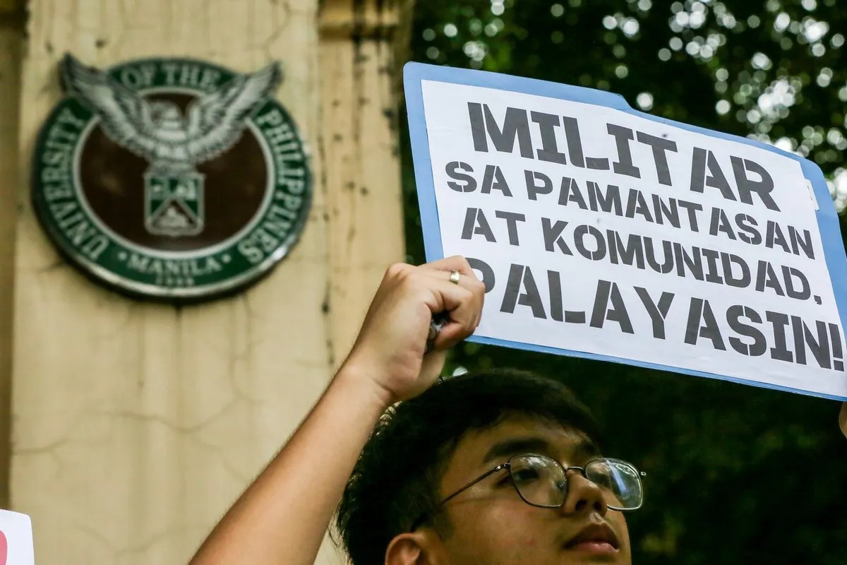 PHOTO: UP Manila student council protests UP-AFP Declaration of ...