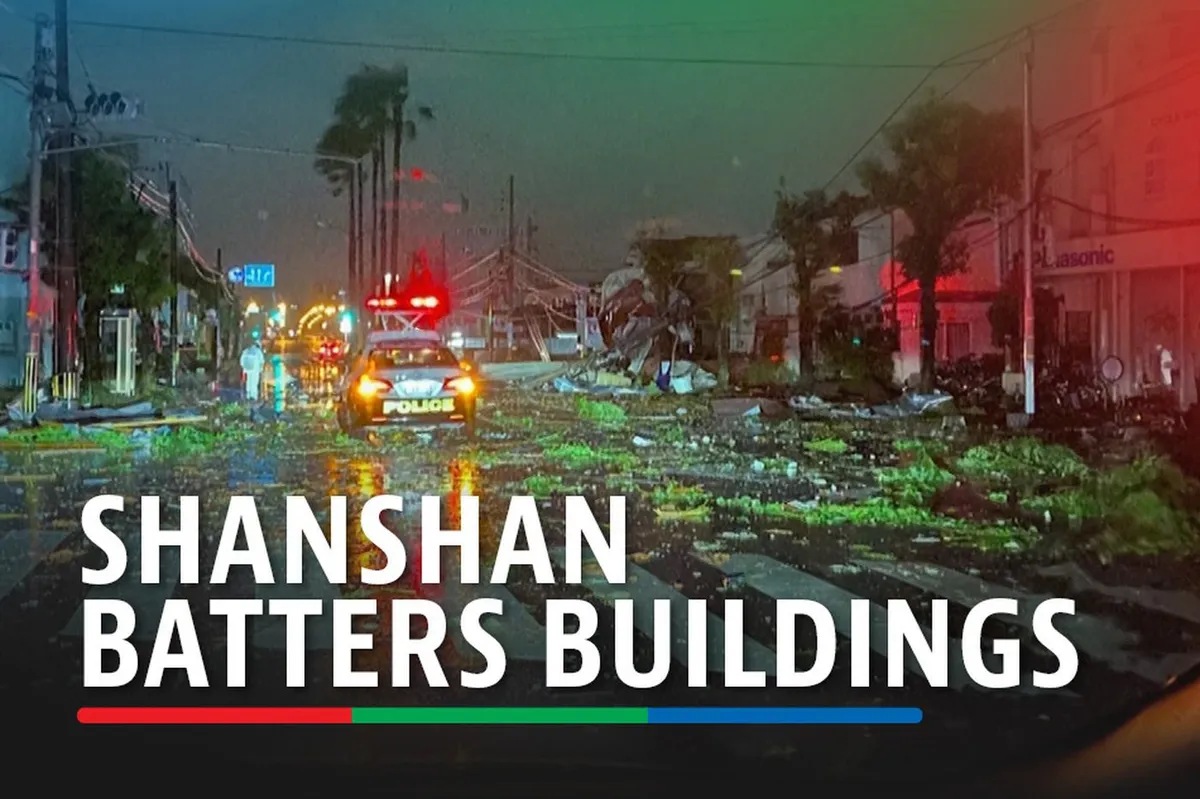 Buildings and power lines damaged as Typhoon Shanshan makes landfall in ...