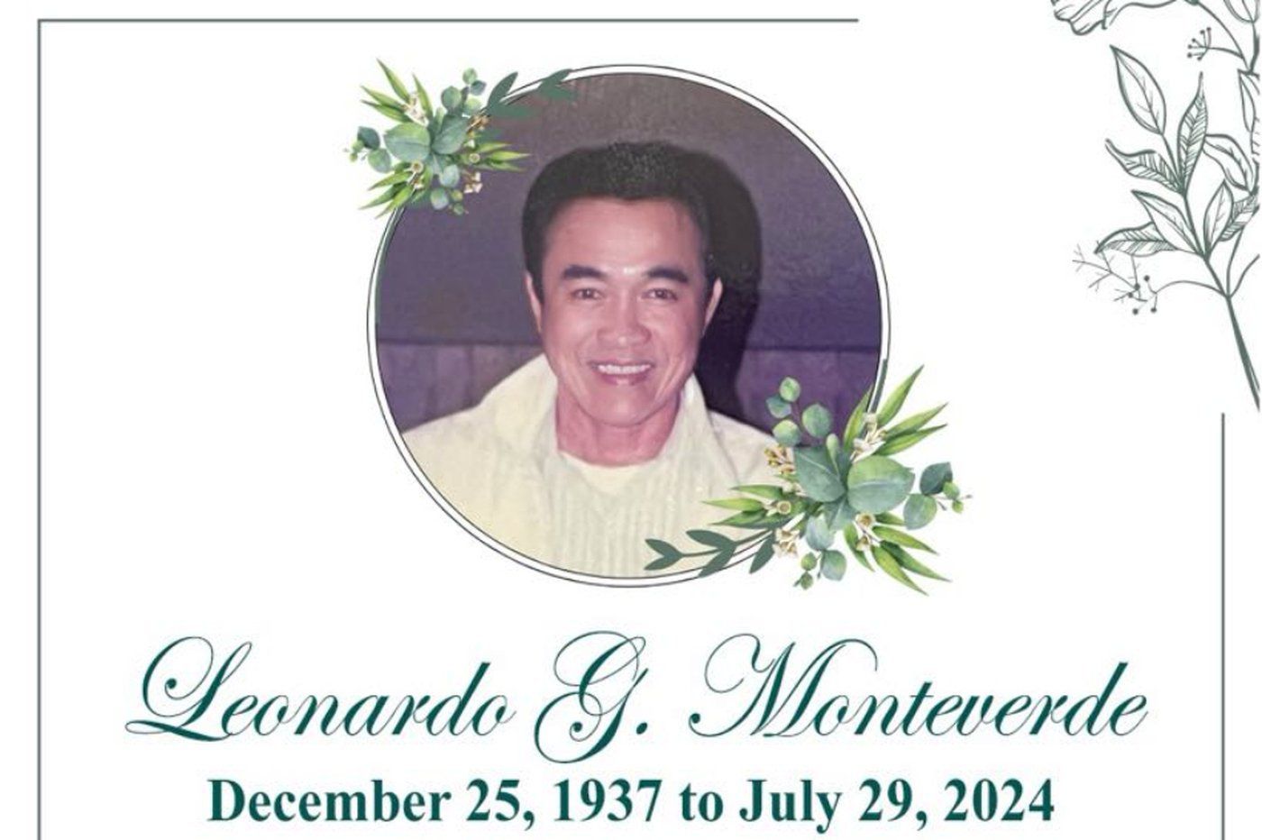 Remy Monteverde, husband of Regal Films' Mother Lily, passes away at 86 ...