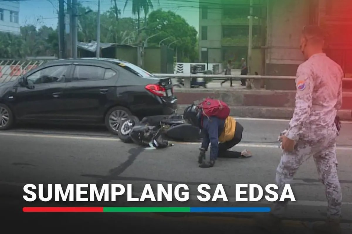 Motorcycle rider sumemplang matapos umiwas sa traffic enforcer | ABS ... Motorcycle rider sumemplang matapos umiwas sa traffic enforcer | ABS ...