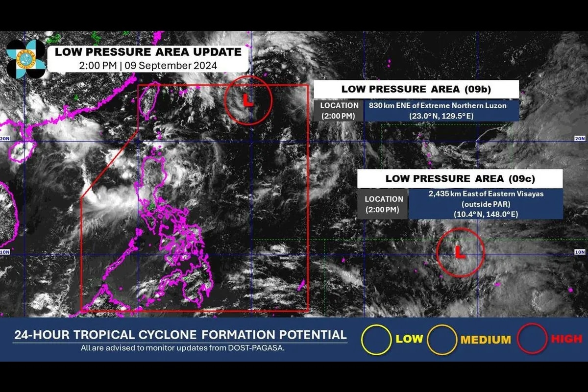 Two low pressure areas around Philippines may form into storms: PAGASA ...