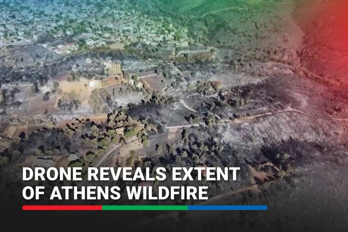 Drone reveals extent of Athens wildfire | ABS-CBN News
