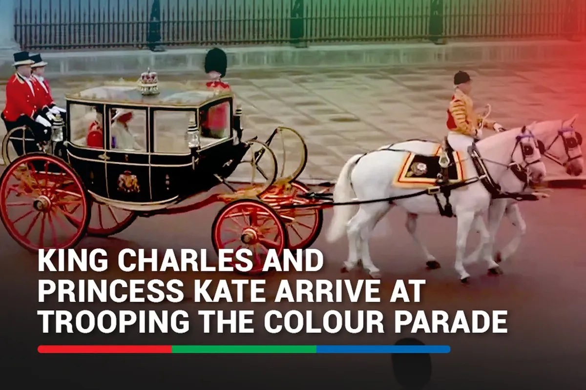 WATCH: King Charles and Princess Kate arrive at Trooping the Colour ...