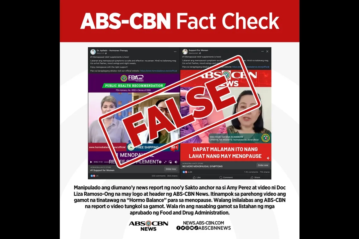 FACT CHECK: Walang report ang ABS-CBN tungkol sa menopausal relief ... FACT CHECK: Walang report ang ABS-CBN tungkol sa menopausal relief ...