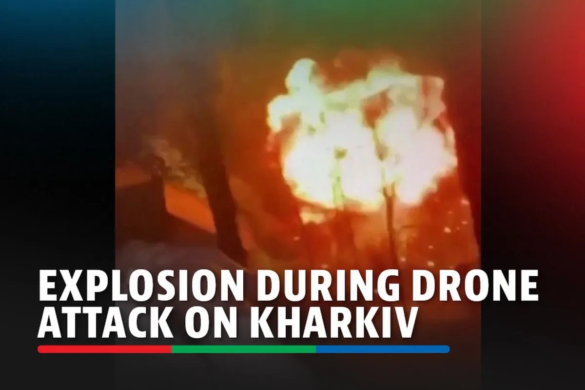 Police video shows explosion during drone attack on Kharkiv | ABS-CBN News