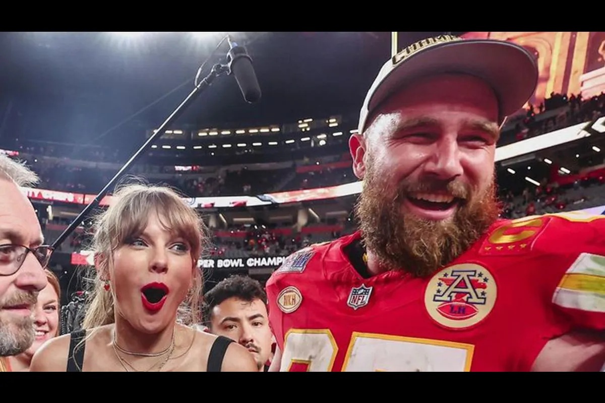 Taylor Swift supports Travis Kelce at Super Bowl, celebrates Kansas ...