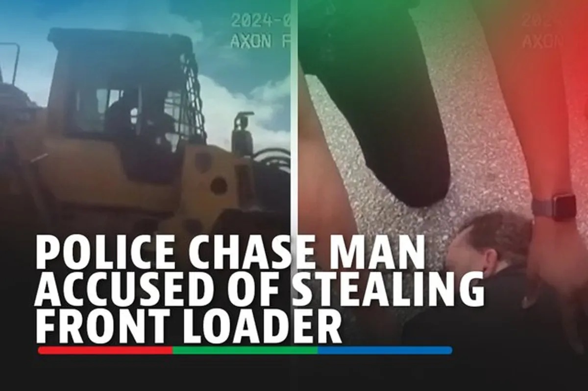 Police chase man accused of stealing front loader | ABS-CBN News