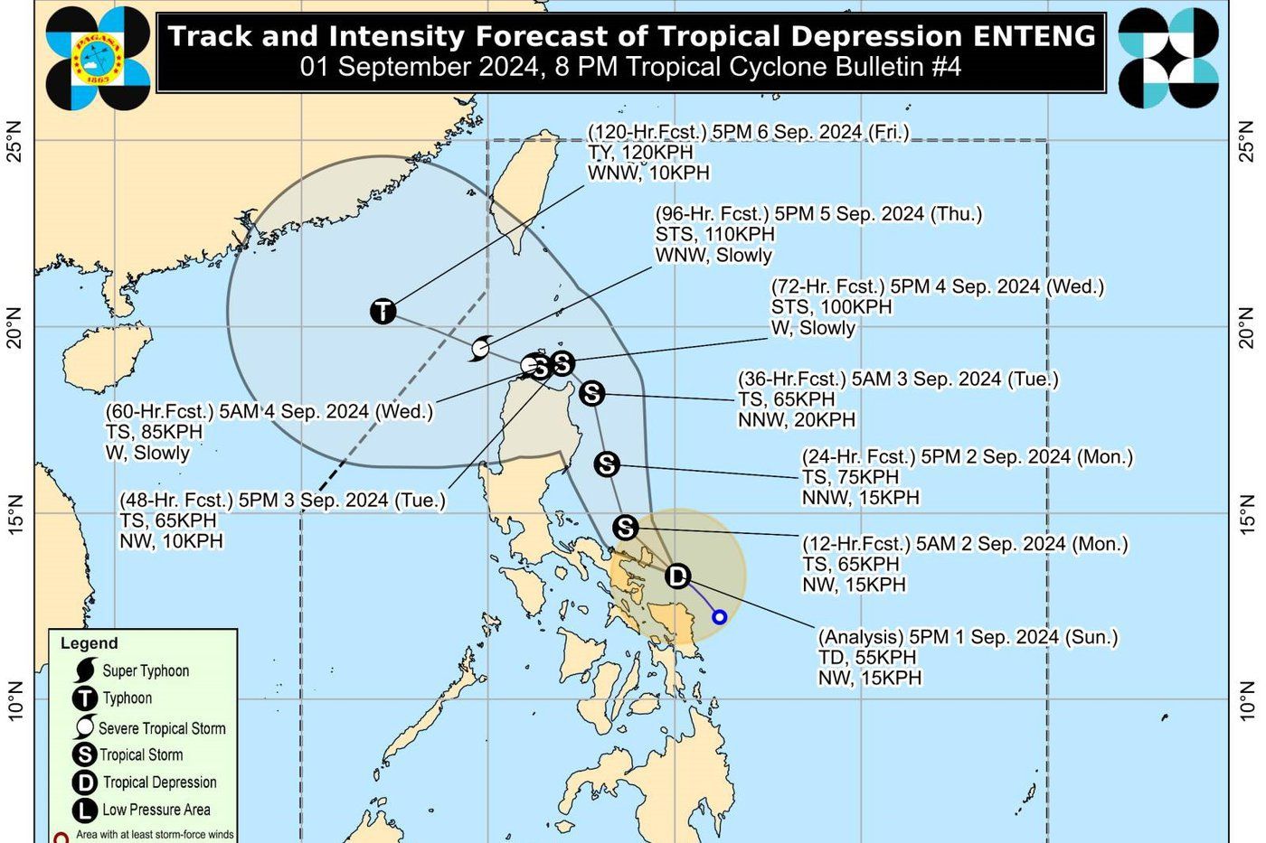 'Enteng' lurches forward to Bicol region; more areas under TC Signal No ...