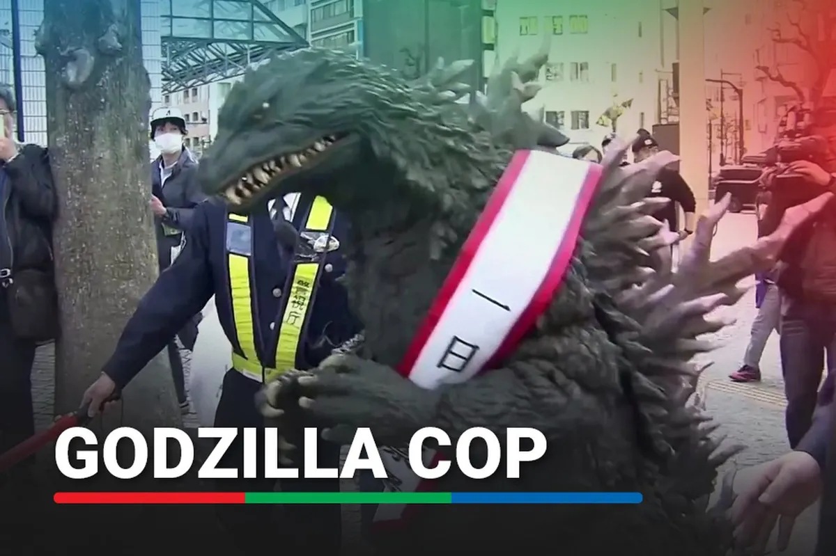 Godzilla becomes Tokyo police for a day | ABS-CBN News