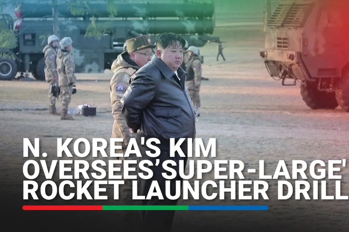 N. Korea's Kim Jong Un oversees ’super-large' rocket launcher drills | ABS-CBN News