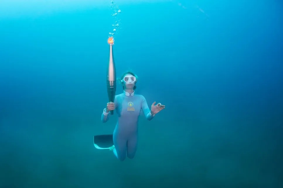 PHOTO: Paris Olympics hold torch relay under the sea | ABS-CBN Sports