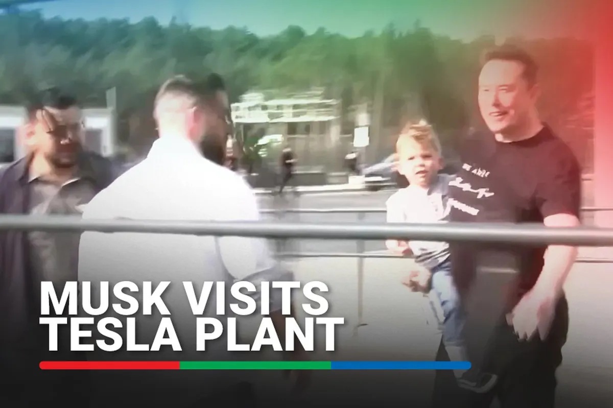 Tesla boss Elon Musk visits his German plant after arson attack | ABS ...