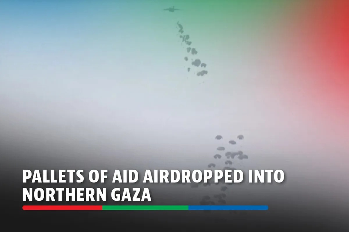 Pallets of aid airdropped into northern Gaza | ABS-CBN News
