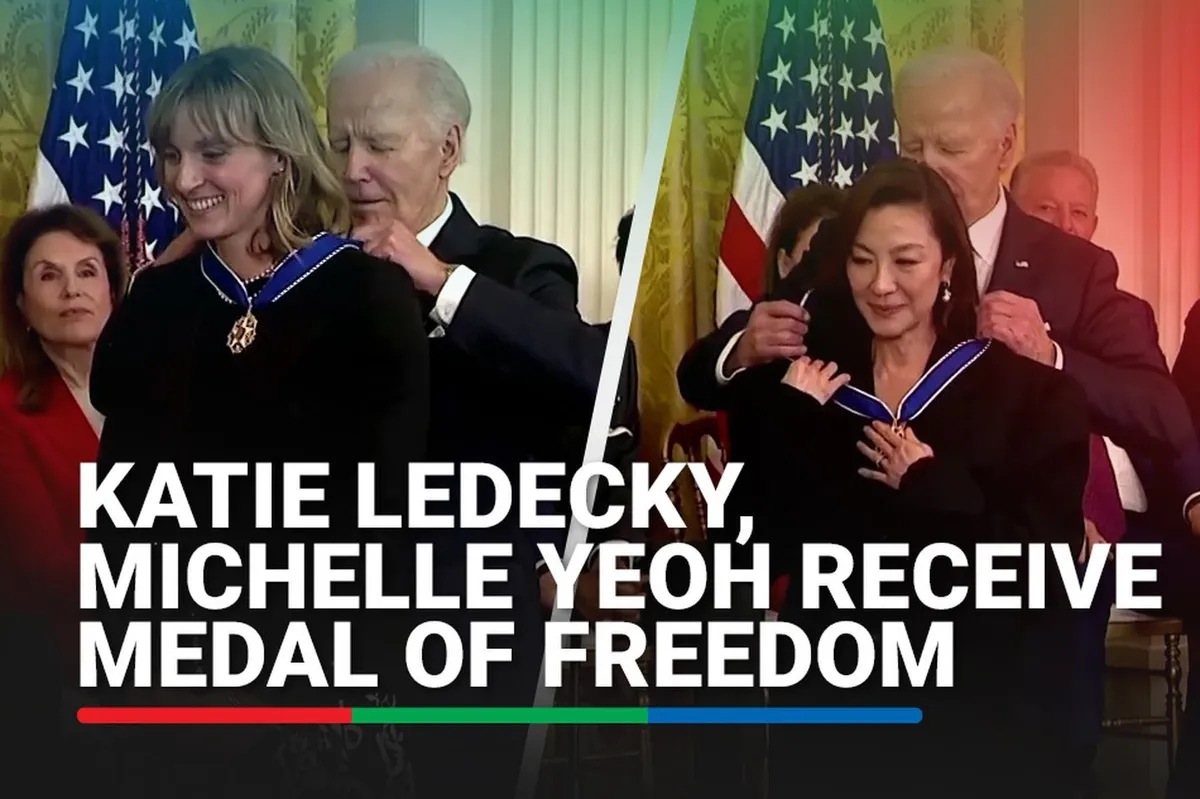 Biden honors Katie Ledecky, Michelle Yeoh with Medal of Freedom | ABS ...