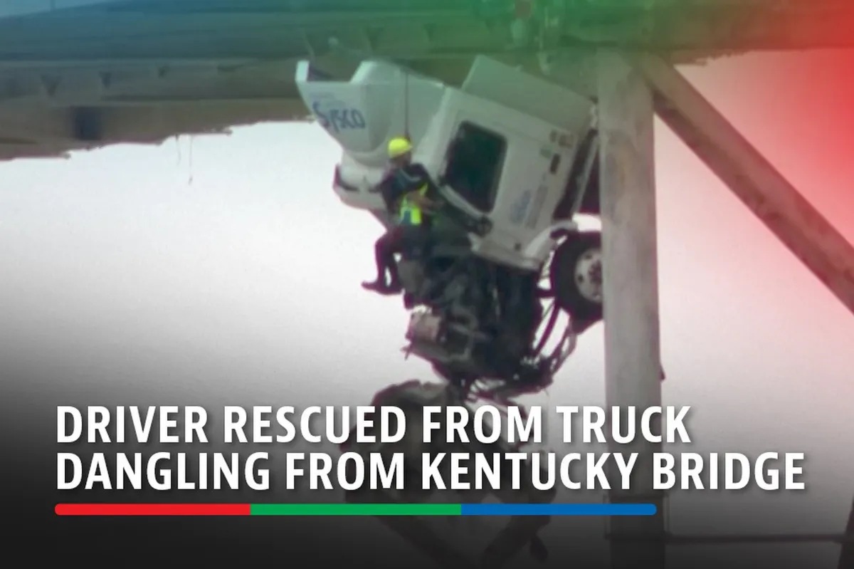 Driver rescued from truck dangling from Kentucky bridge | ABS-CBN News