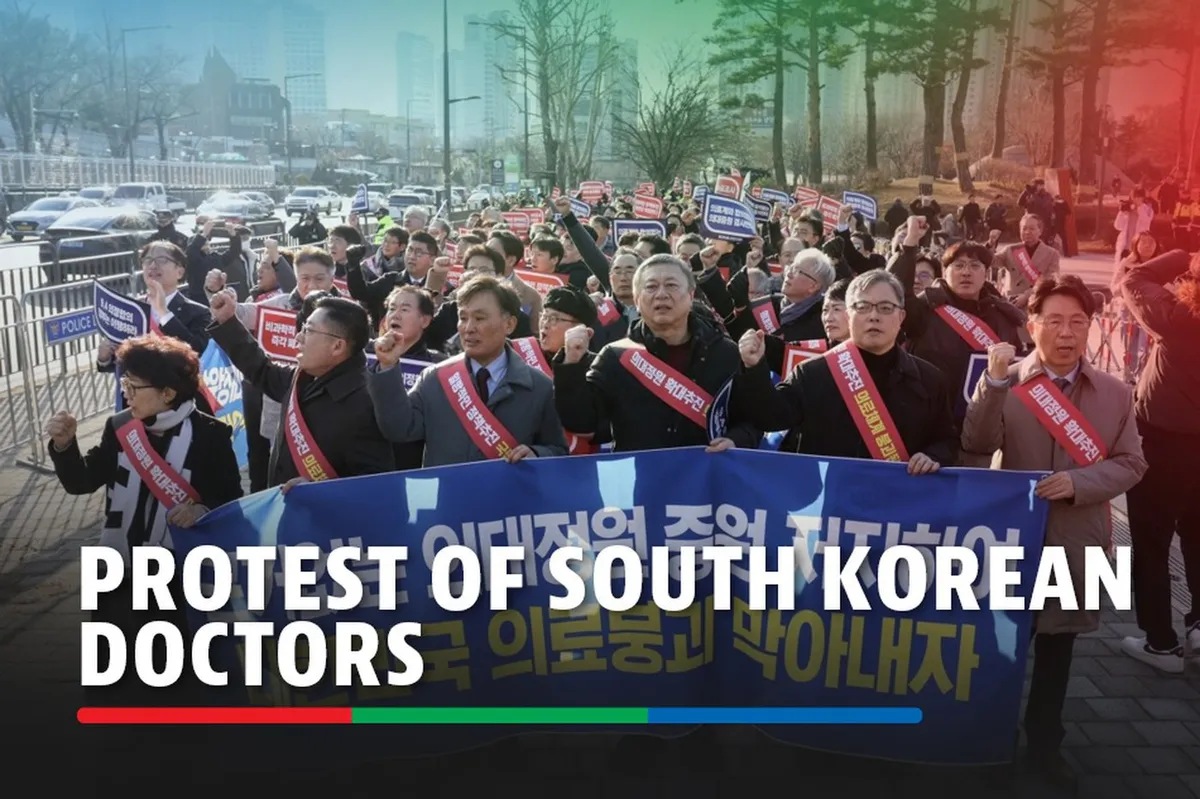 South Korean doctors march to protest medical school quotas | ABS-CBN News