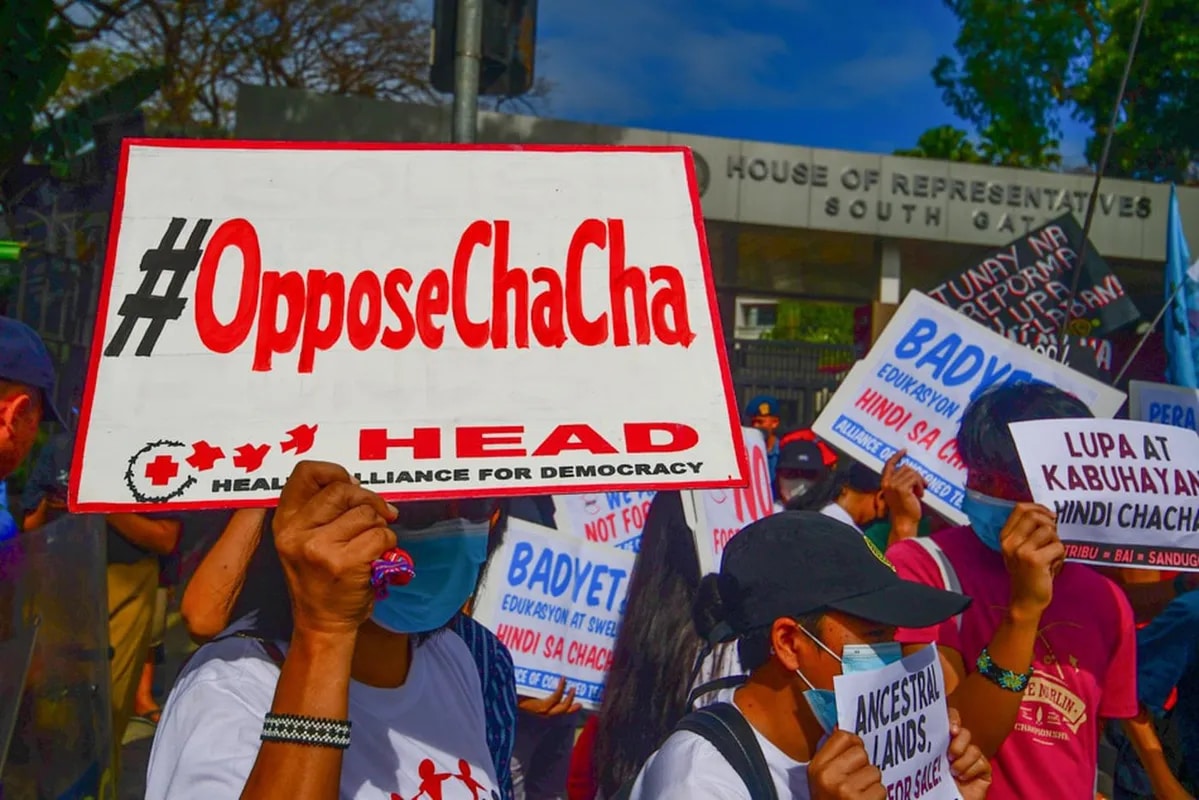 Groups picket House to protest moves for charter change | ABS-CBN News Groups picket House to protest moves for charter change | ABS-CBN News