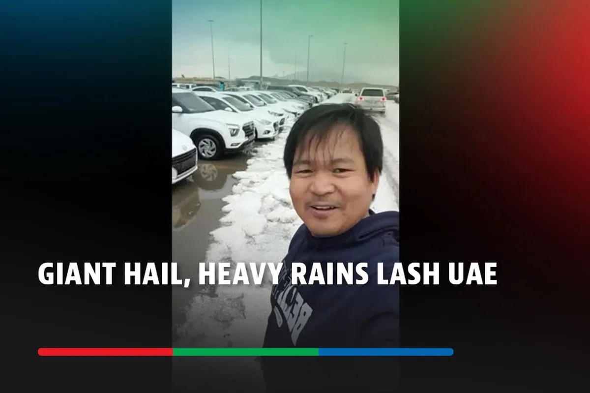 Eyewitness video showed hail and rain in the United Arab Emirates on ...