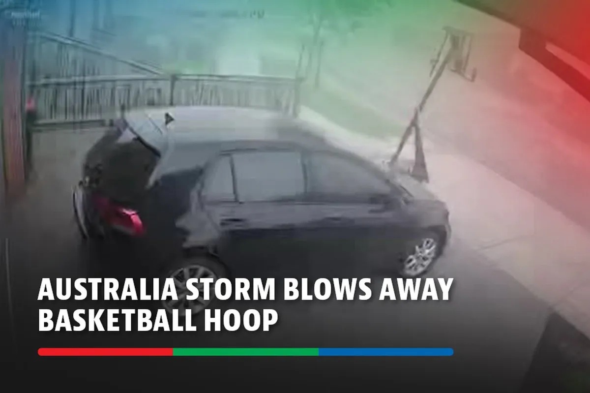 Basketball hoop blown away in Australia storm | ABS-CBN News