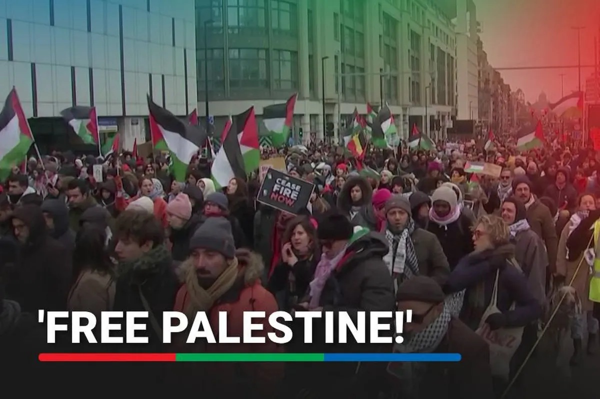Thousands of pro-Palestinian protesters in Brussels call for ceasefire ...