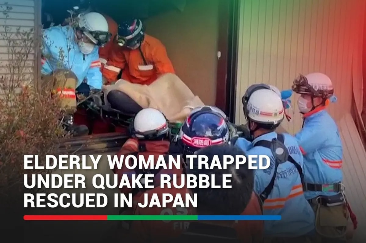 Elderly woman trapped under quake-hit home rescued in Japan | ABS-CBN