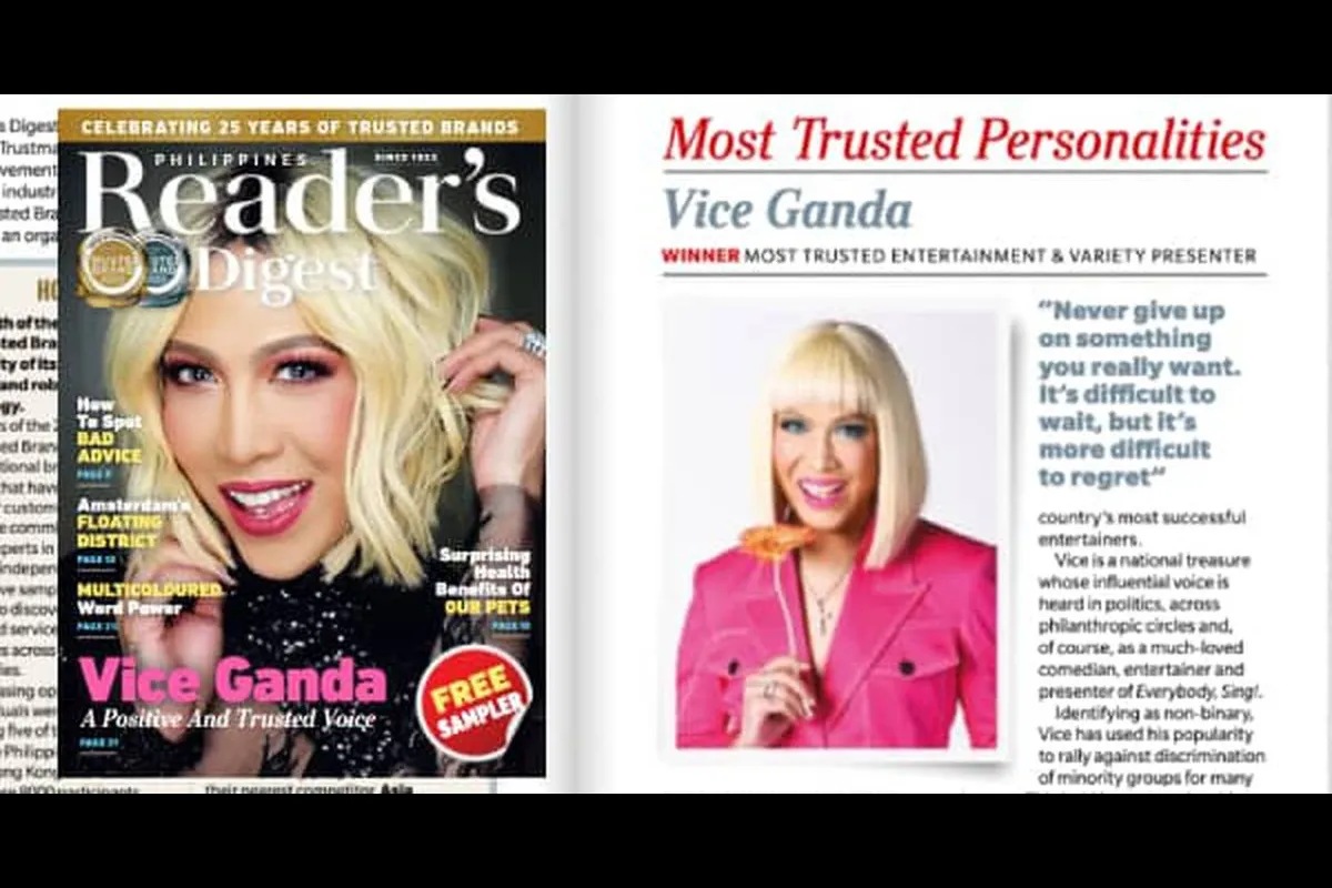 Vice Ganda, tampok sa cover ng Reader's Digest issue ngayong Abril ...