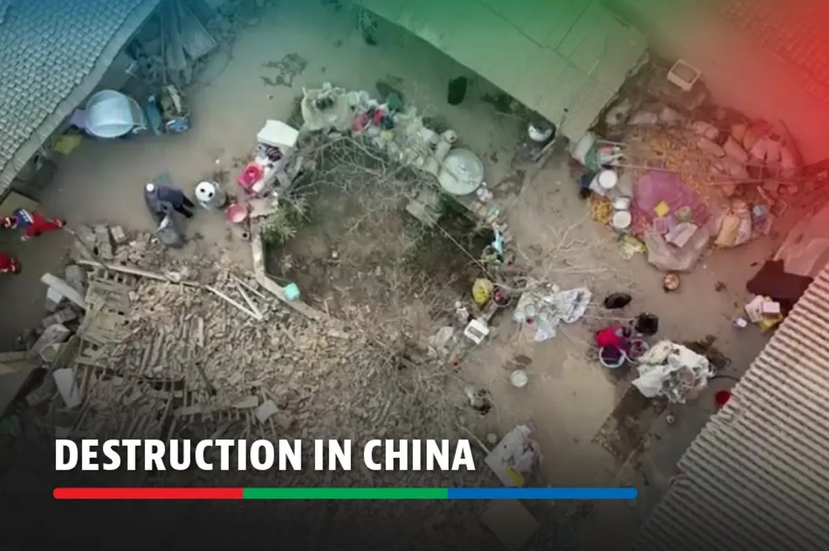 Drone footage captures destruction in China quake zone | ABS-CBN