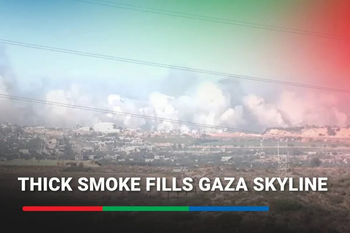 Thick smoke fills Gaza skyline as Israel's bombardment rolls on | ABS-CBN