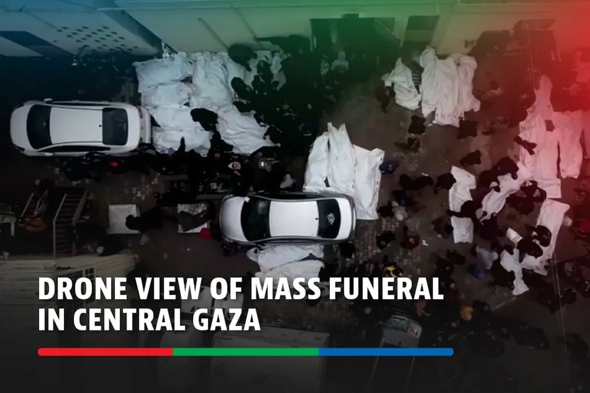 Drone footage shows funerals held for scores killed in Israeli ...