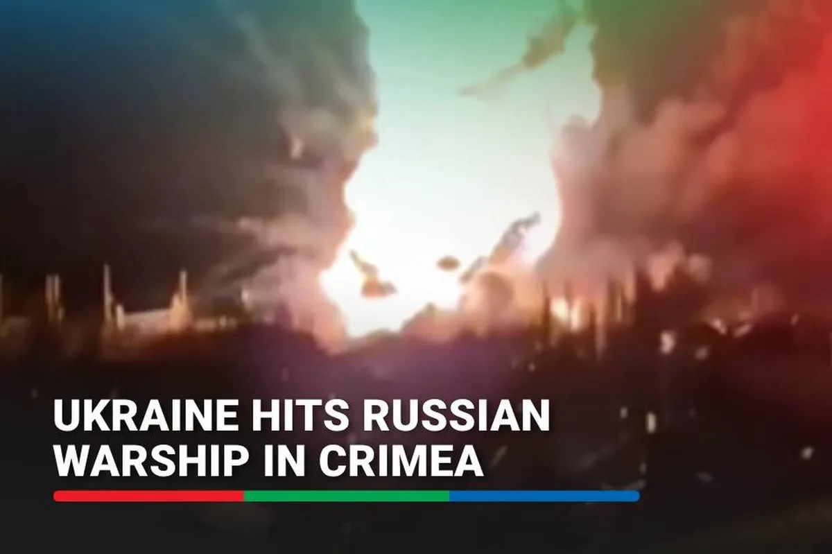 Moment of explosion after Ukraine strikes Crimea port, damaging Russian ...