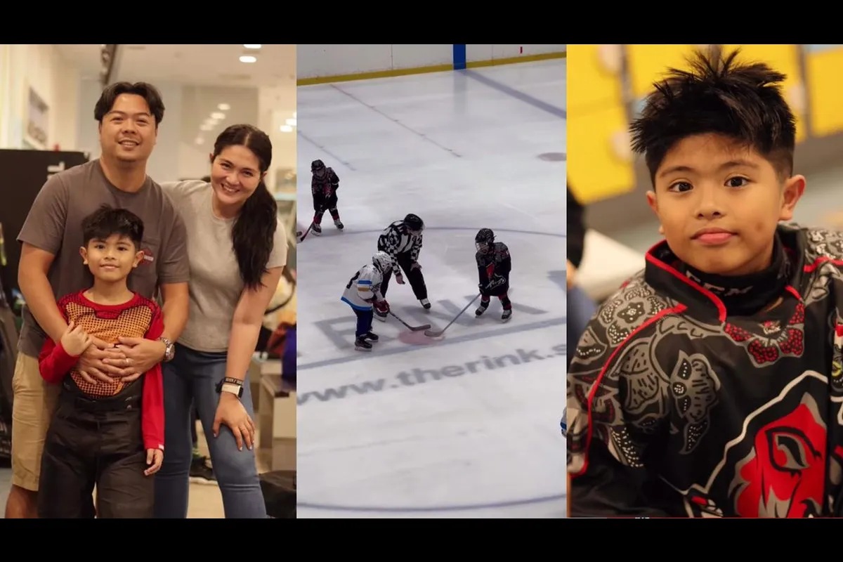 Dimples Romana’s son competes in ice hockey game in Singapore | ABS-CBN ...