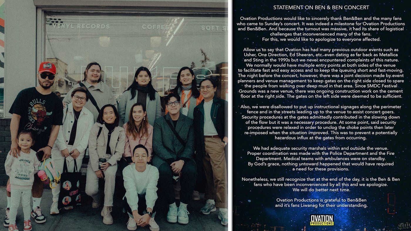 Ovation Productions releases statement on Ben&Ben concert | ABS-CBN ...