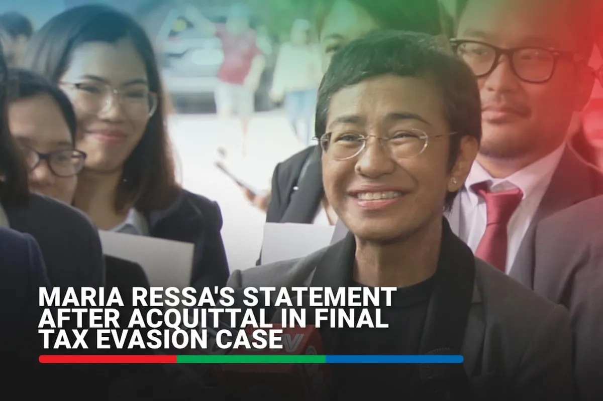 Maria Ressa's statement after acquittal in final tax evasion case | ABS ...