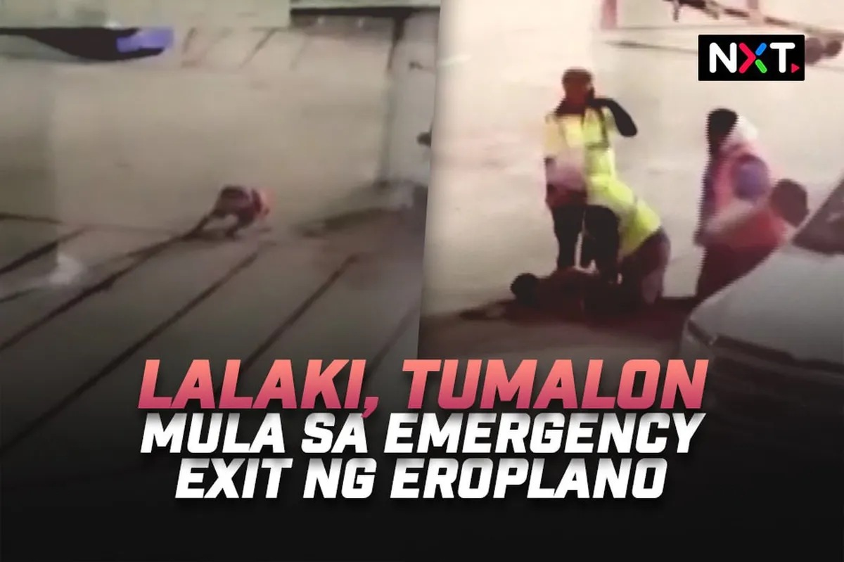 Lalaki, tumalon mula sa emergency exit ng eroplano | ABS-CBN