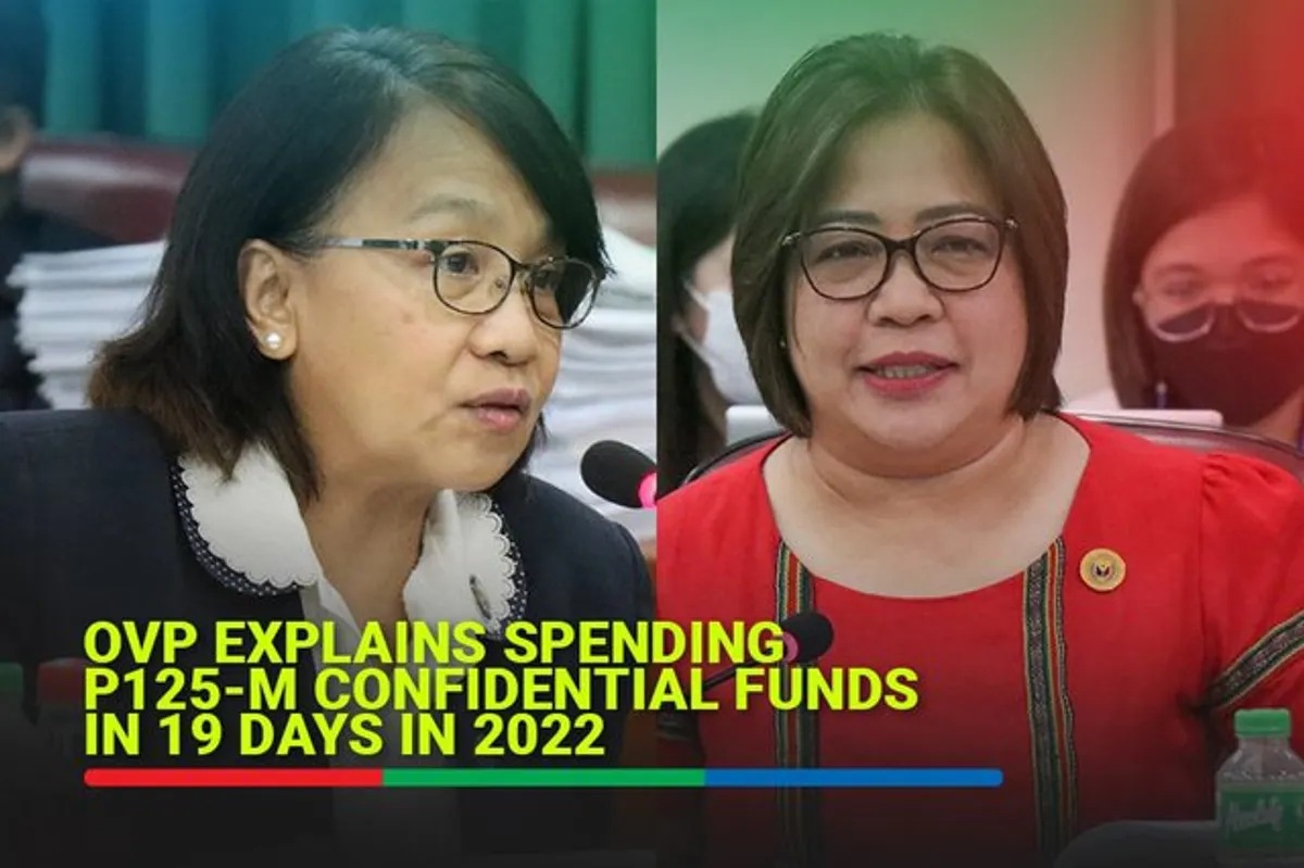 OVP explains spending P125-M confidential funds in 19 days in 2022 ...