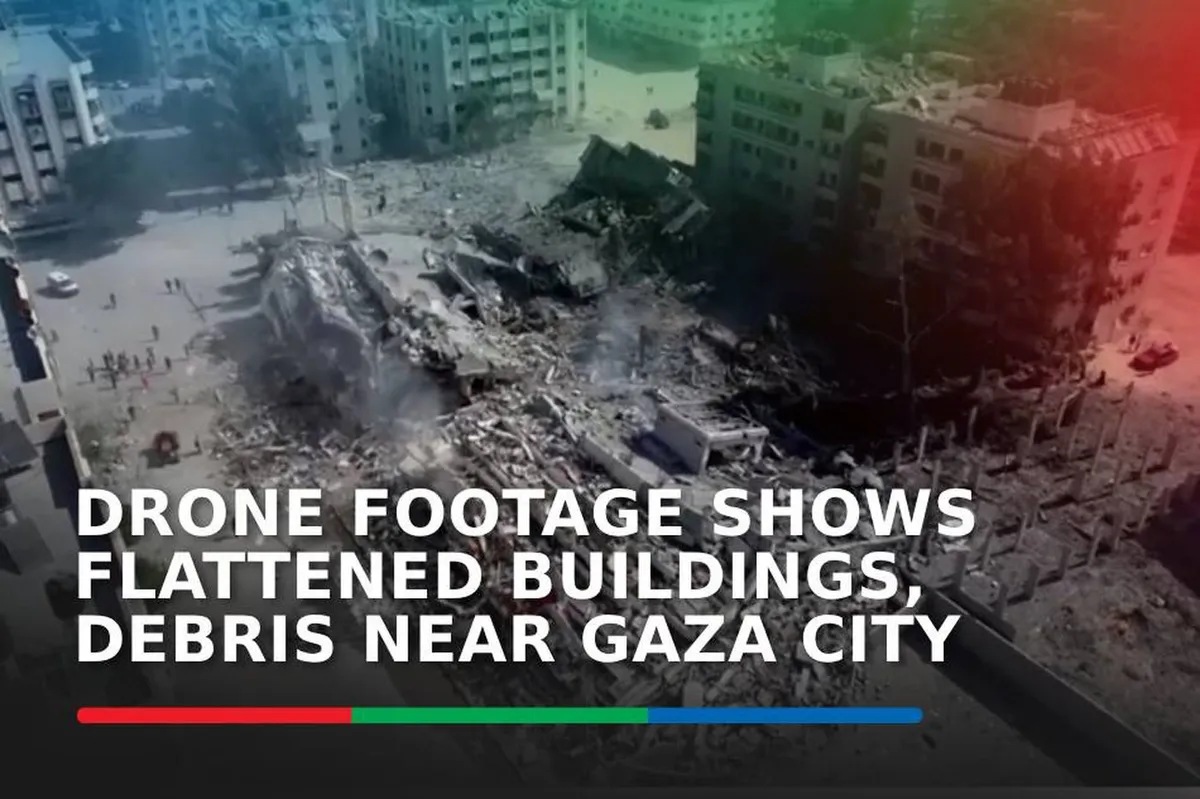 Drone footage shows flattened buildings, debris near Gaza City | ABS-CBN