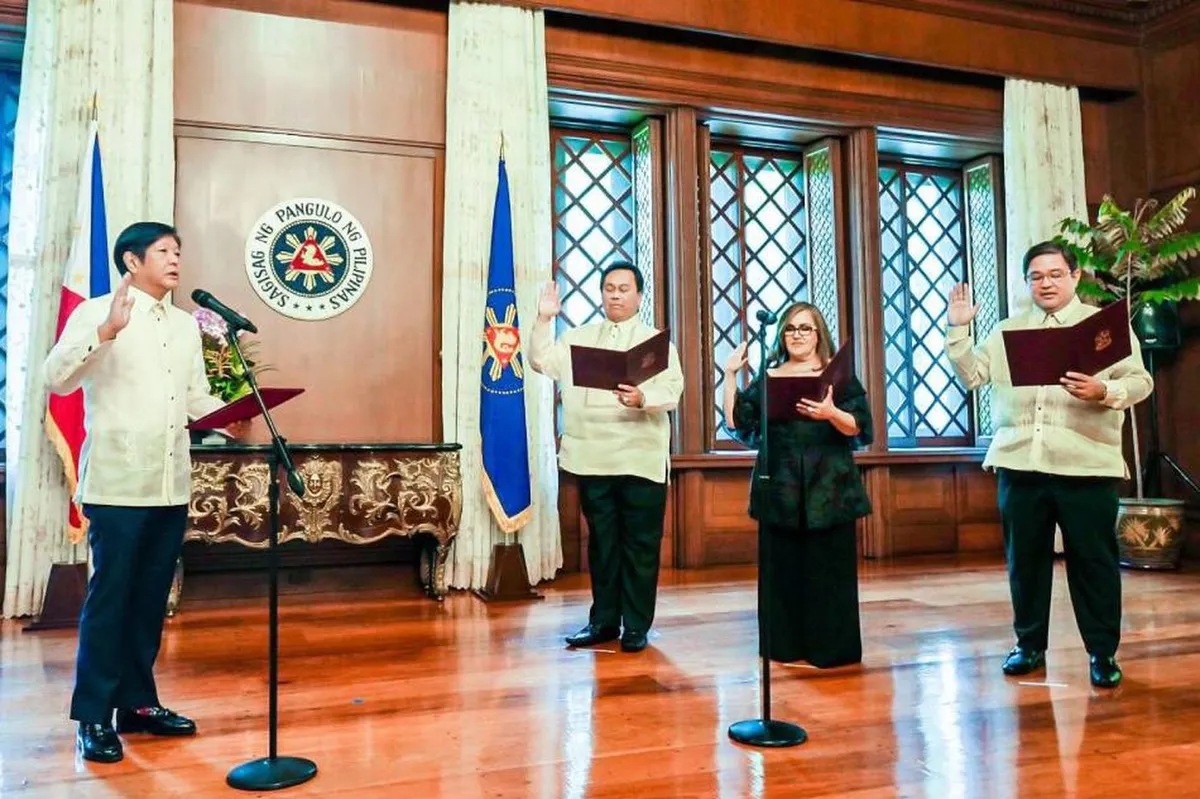 LOOK: Marcos leads oath-taking of new TESDA, CEZA chiefs | ABS-CBN News