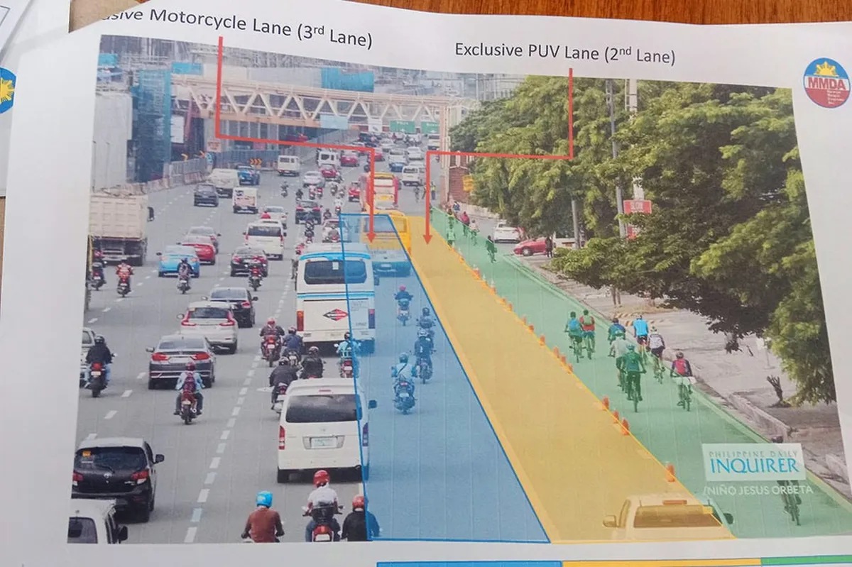 Dry run ng exclusive motorcycle lane sa Commonwealth Ave. extended ...