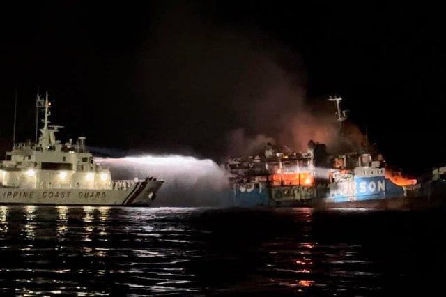 28 dead after ship catches fire off Basilan; PCG says no oil spill so ...