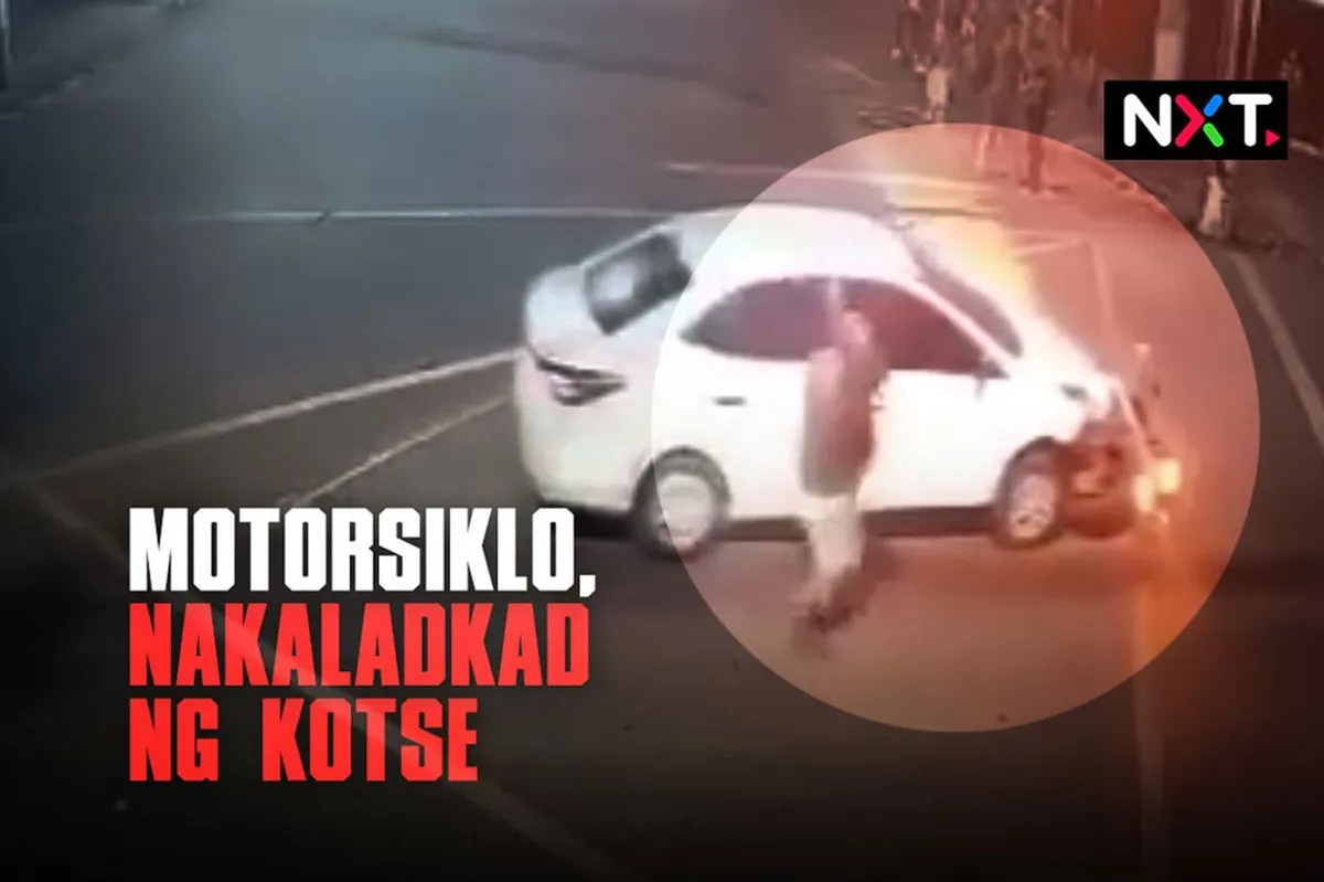 Motorsiklo, nakaladkad ng kotse | ABS-CBN News