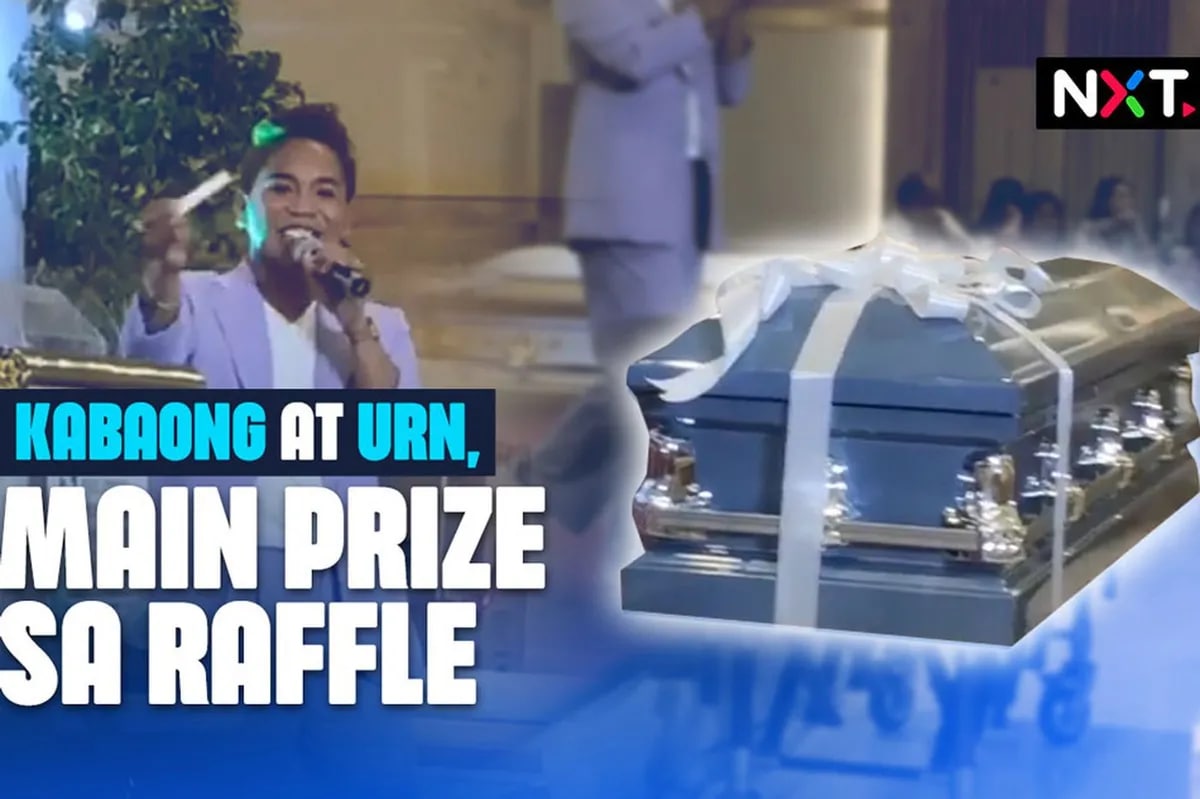 Kabaong at urn, main prize sa Christmas party raffle | ABS-CBN News